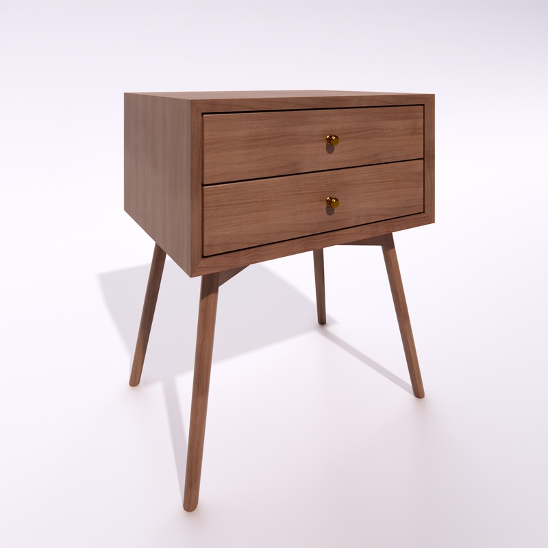Mid Century Nightstand free 3D model - .gsm .obj .3ds .max #8c719e43