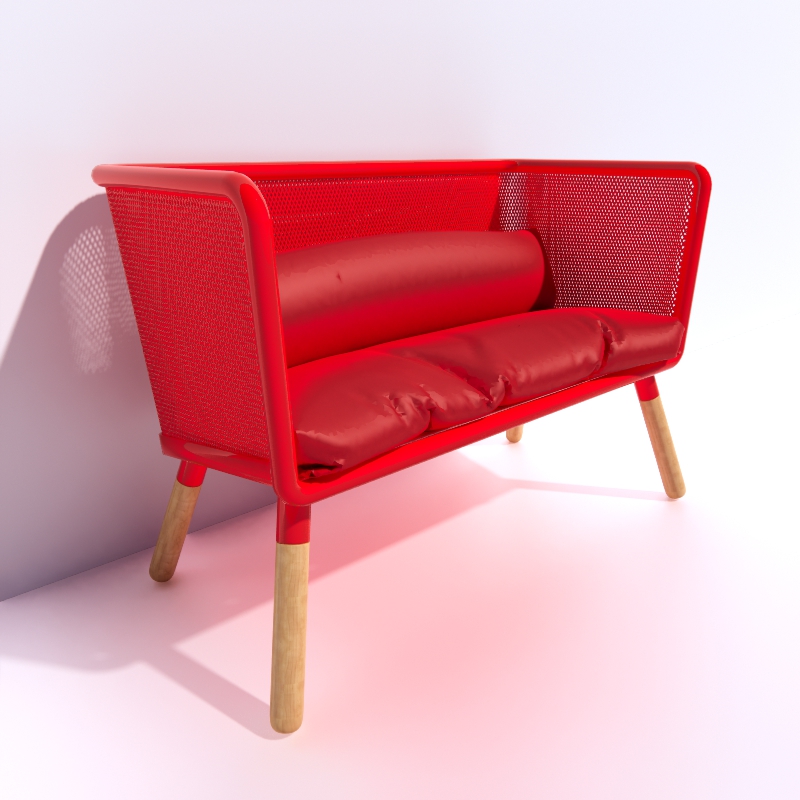 Chi Bench Sofa free 3D model - .gsm .obj .3ds .max #f748f924
