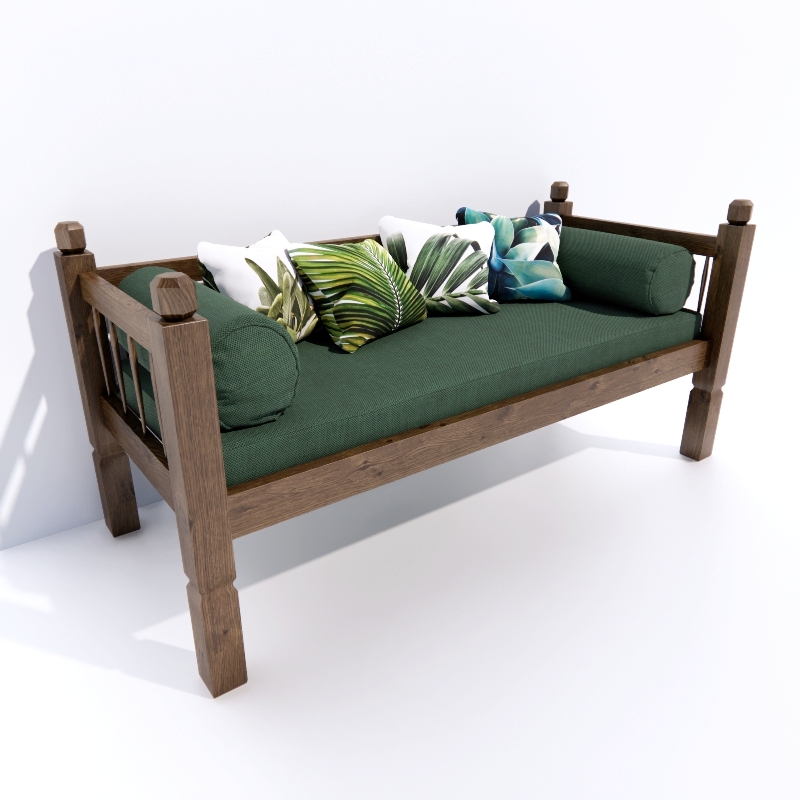 Tropical Bench Sofa free 3D model — Beds, Nightstands, Bedside Tables ...